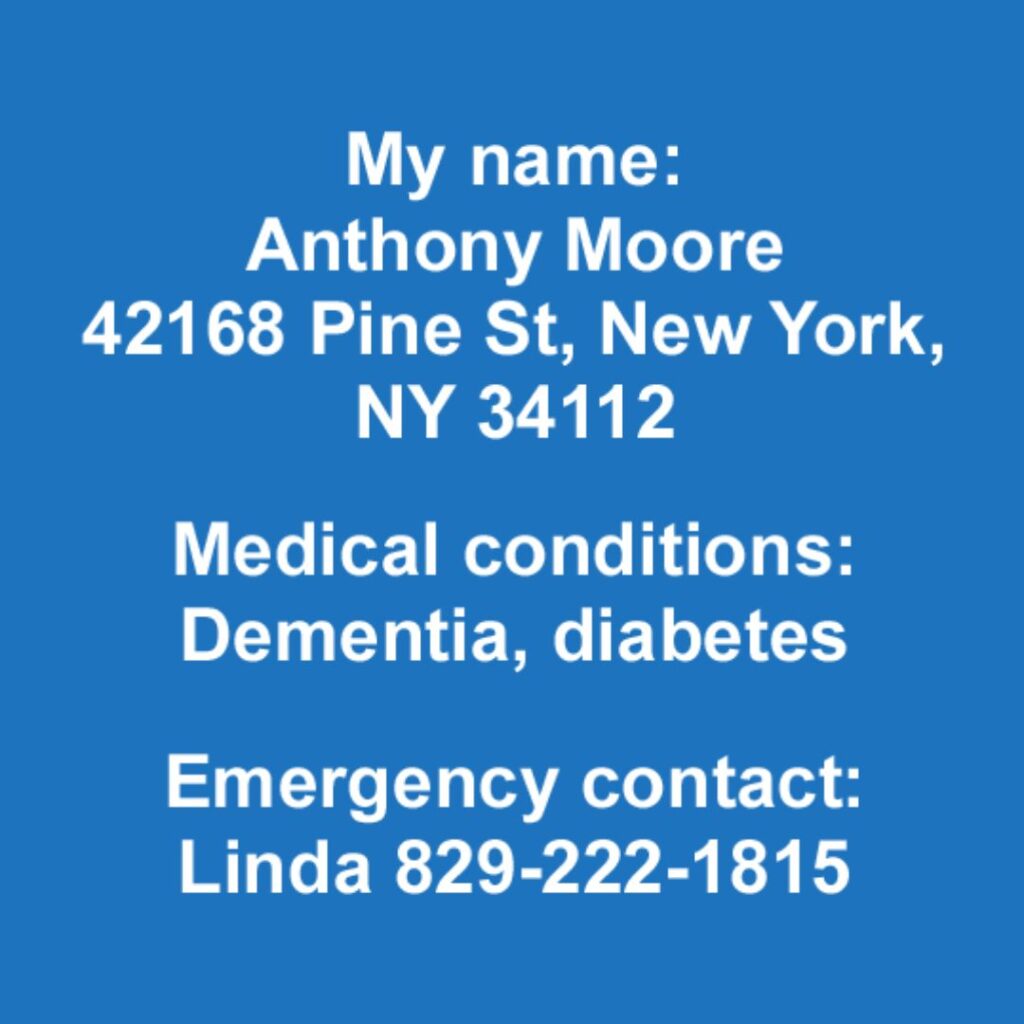 Name and Emergency Contact Info Tag | Shop | RAZ Mobility