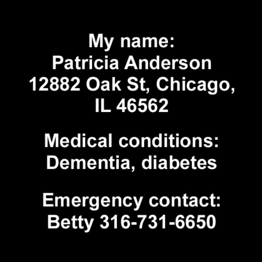 Name and Emergency Contact Info Tag | Shop | RAZ Mobility