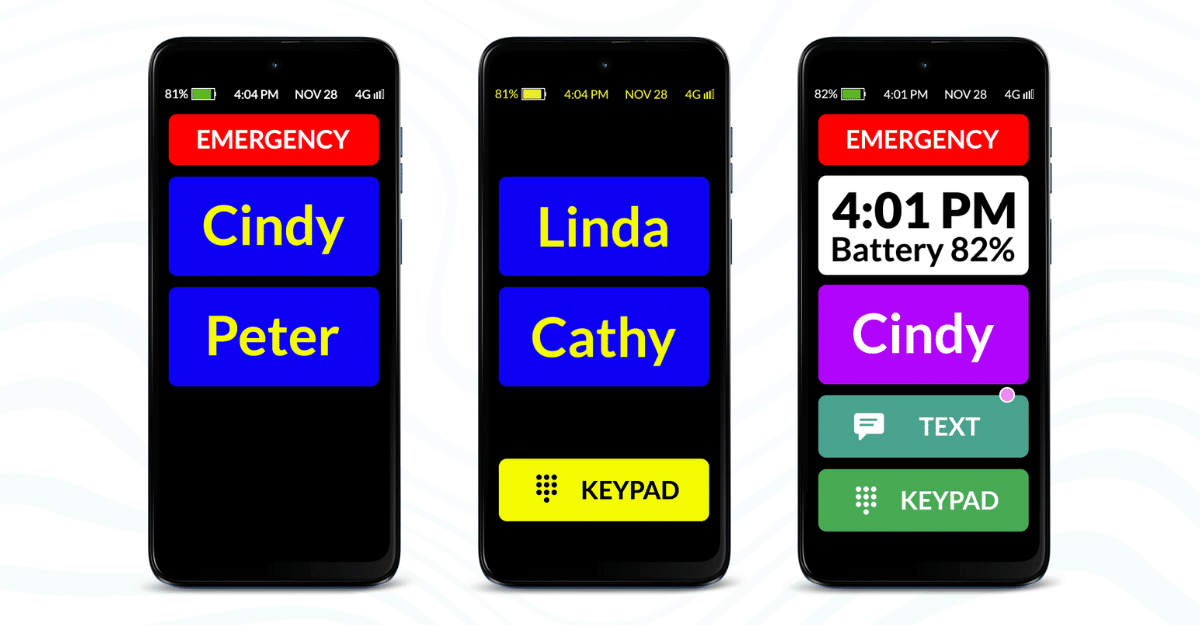 Cell phone for seniors with Parkinson's, hand tremors, and arthritis