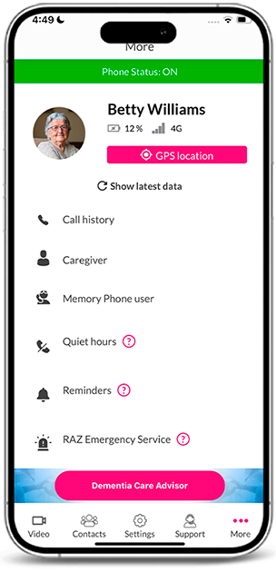RAZ Memory Cell Phone | Easy-to-use phone for seniors with dementia
