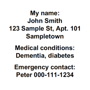 Name and Emergency Contact Info Tag | Shop | RAZ Mobility