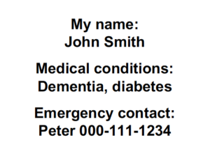 Name and Emergency Contact Info Tag | Shop | RAZ Mobility